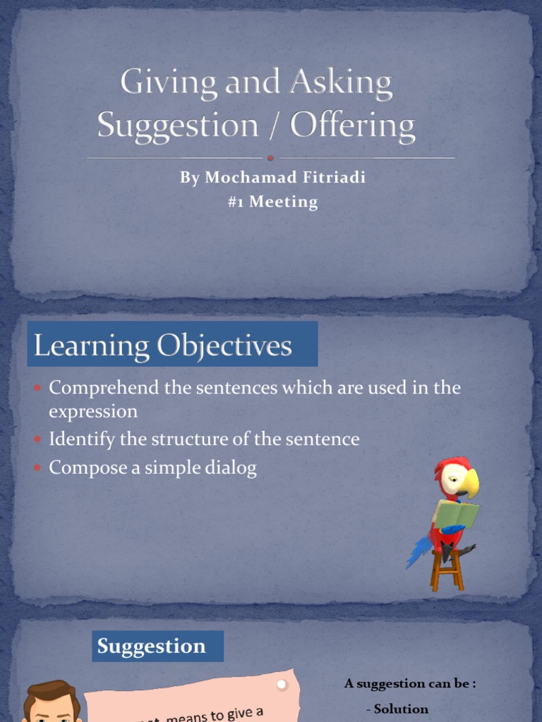 Giving and Asking Suggestion and Offering | PDF