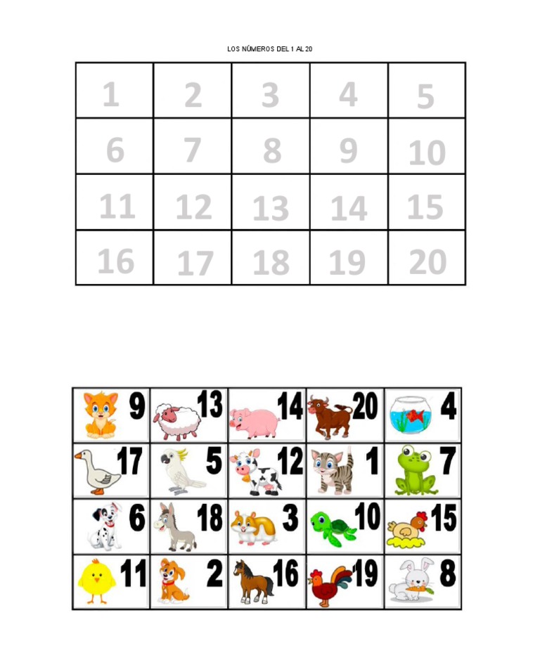Los Números Del 1 Al 20 | PDF