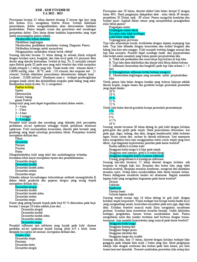 Jawaban Kisi Kisi Uts KMB Iii | PDF
