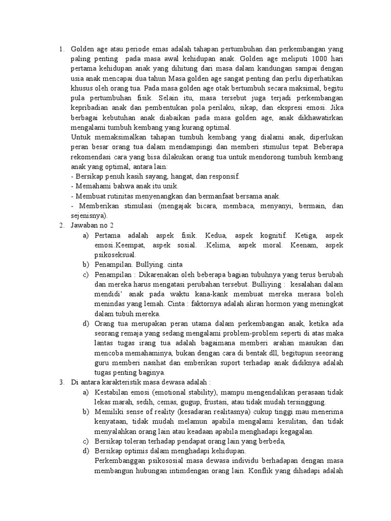 Golden Age Atau Periode Emas Adalah Tahapan Pertumbuhan Dan ...