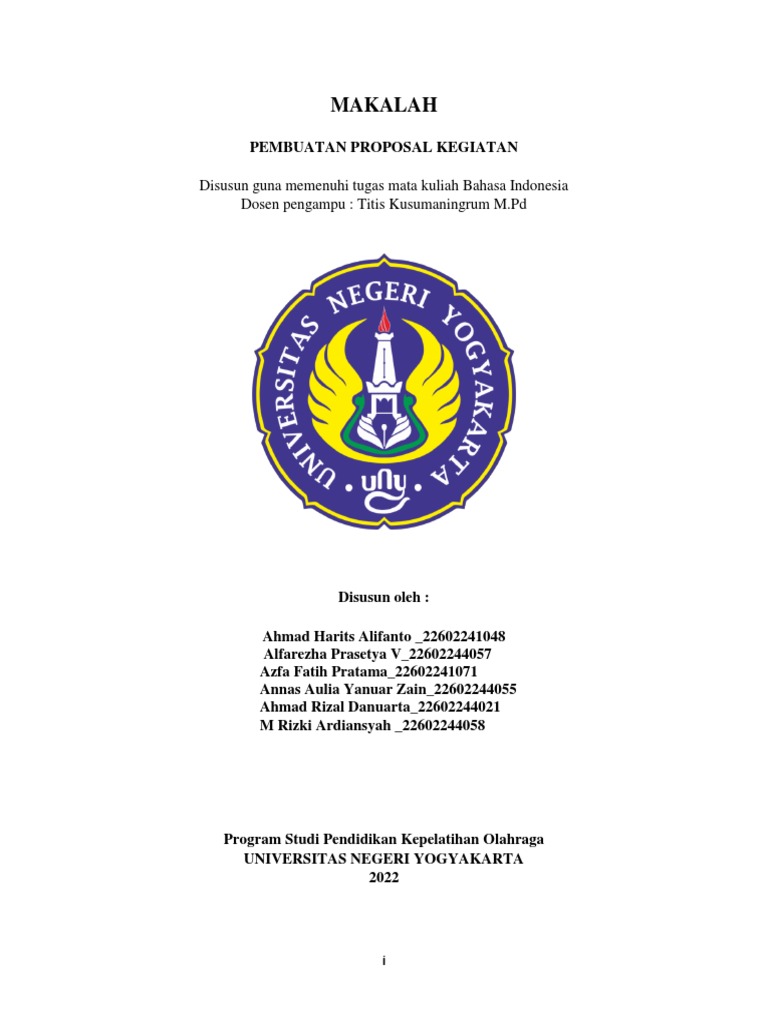 Makalah Pembuatan Proposal Kegiatan - Kelompok 9 | PDF