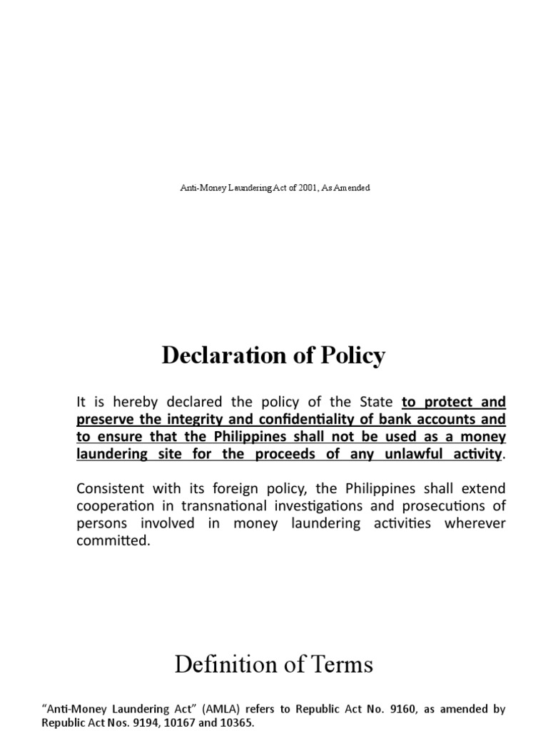 Anti-Money Laundering Act Overview | PDF | Money Laundering | Asset ...