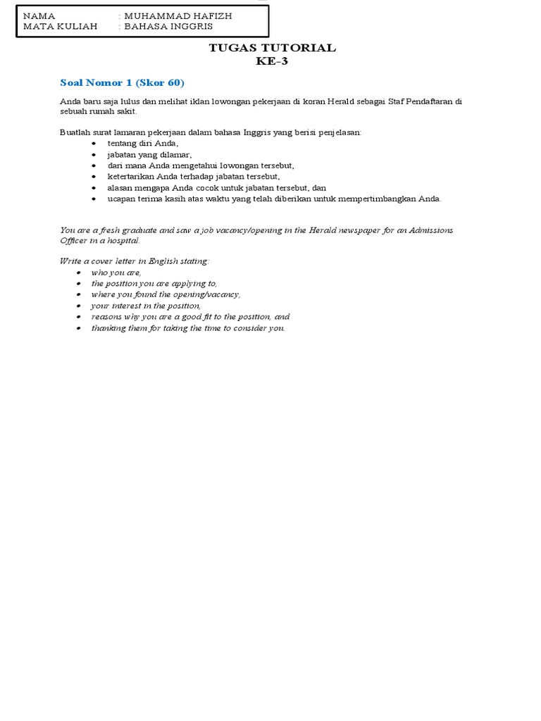 Tugas Tutorial Ke-3 Bing | PDF | Computing | Office Work