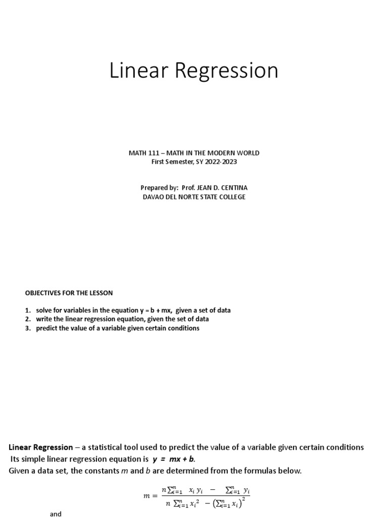 Linear Regression | PDF