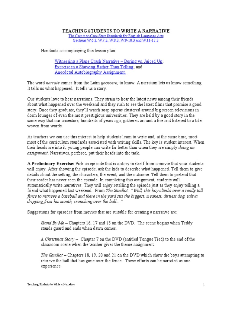 Narrative Writing Plane Crash | PDF | Narrative | Experience