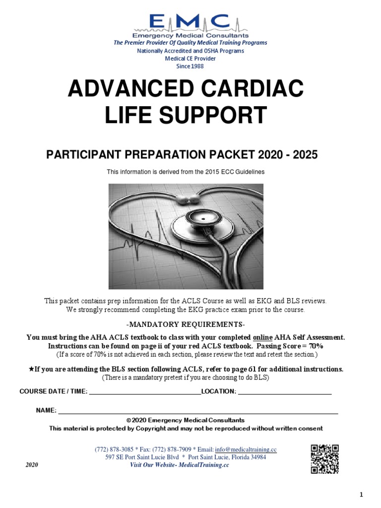 Aha Acls Prep Packet 2020 | PDF | Cardiopulmonary Resuscitation ...
