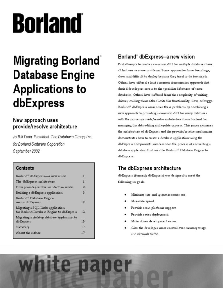 Migrating Bde Applications To Dbexpress | PDF | Database Transaction ...