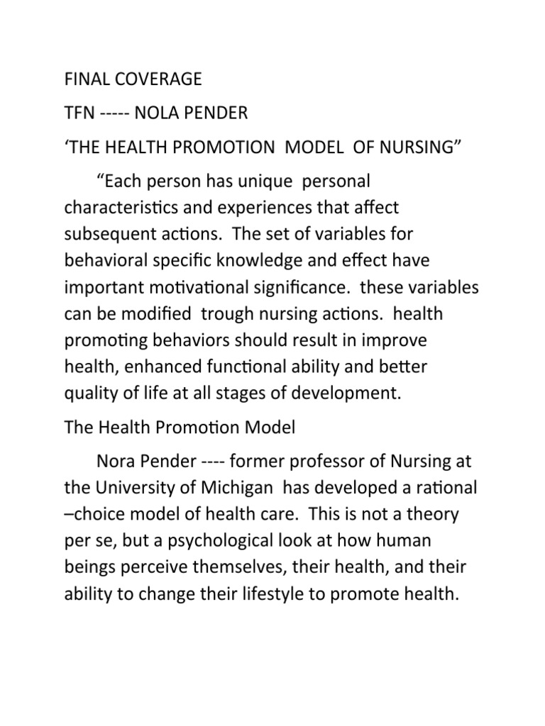 Final Coverage TFN | PDF | Nursing | Goal