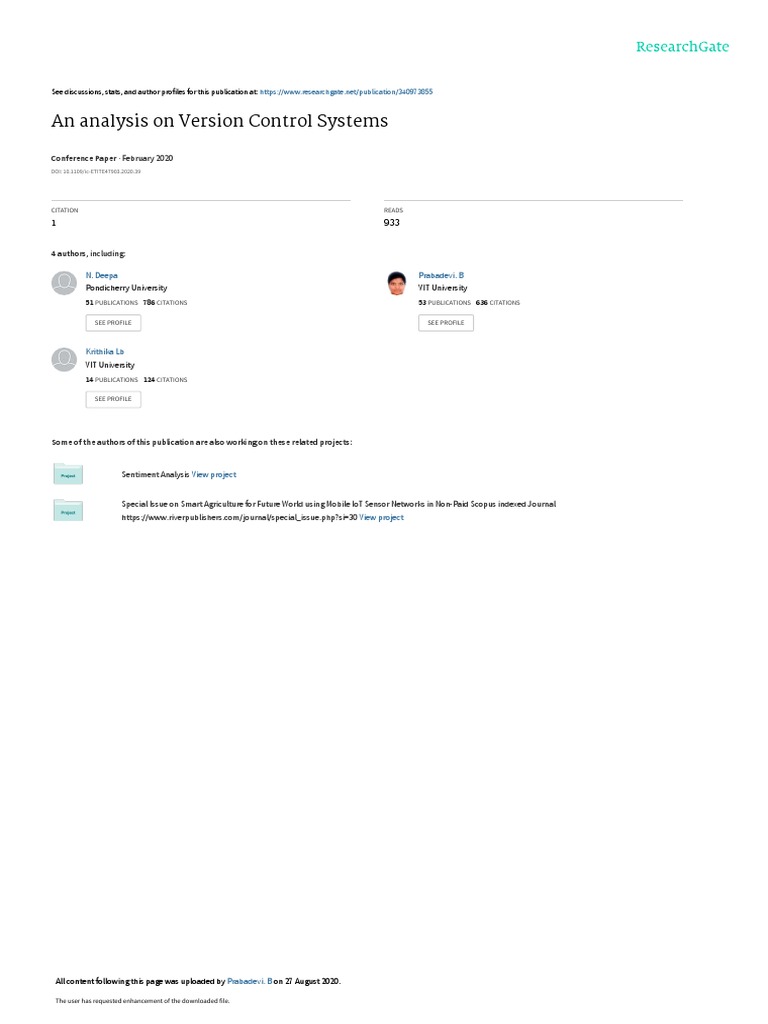Ananalysison Version Control Systems | PDF | Version Control | Information Technology