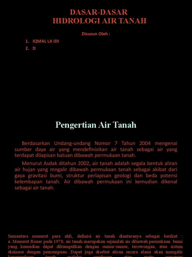SIKLUS HIDROLOGI DAN KONSEP AIR TANAH | PDF
