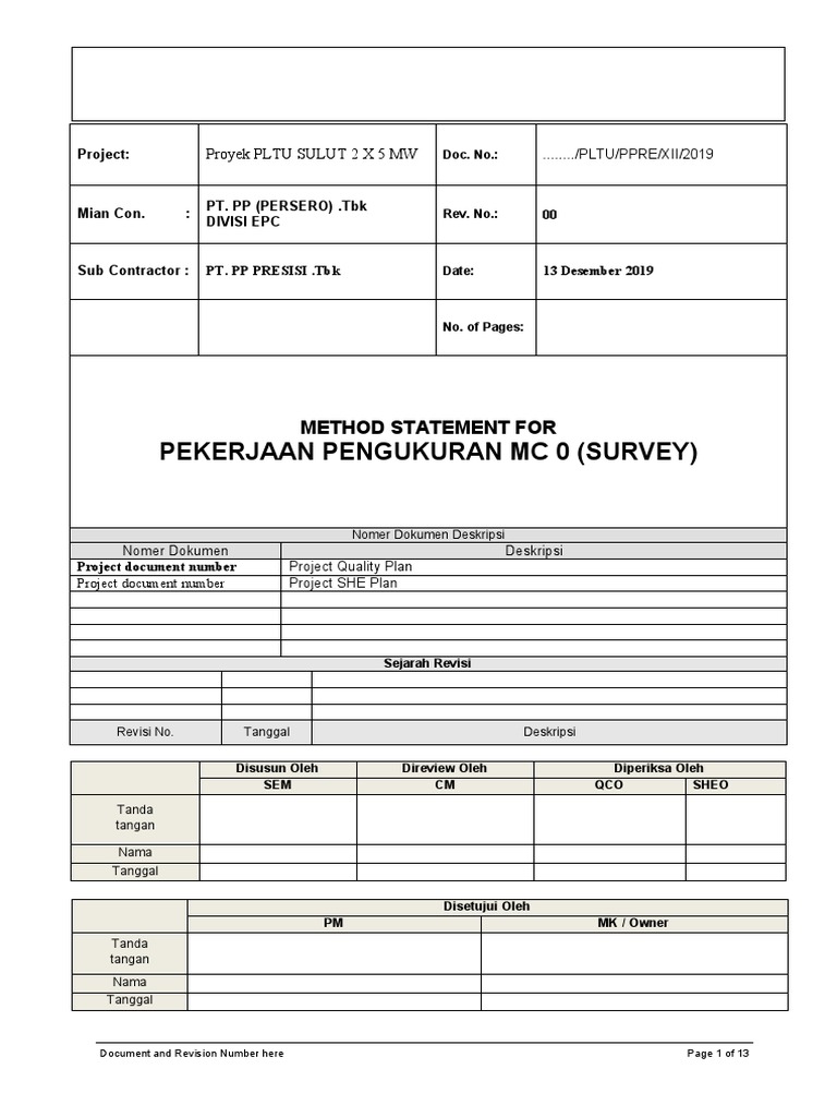 Metode Kerja Survey | PDF