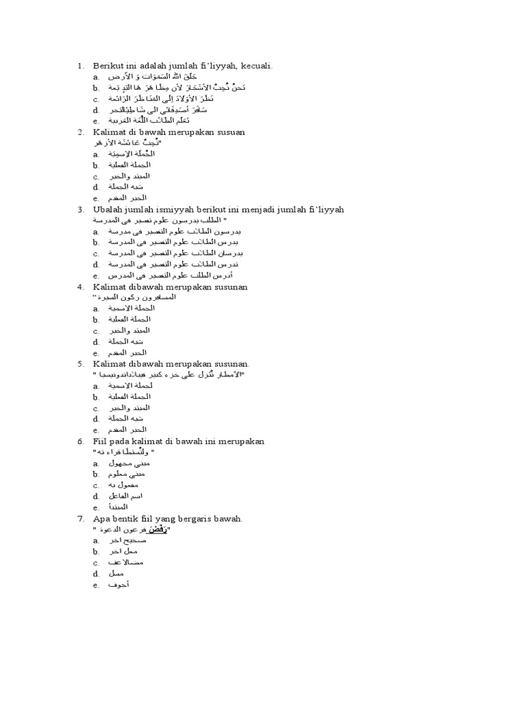 Soal Ujian Bahasa Arab | PDF
