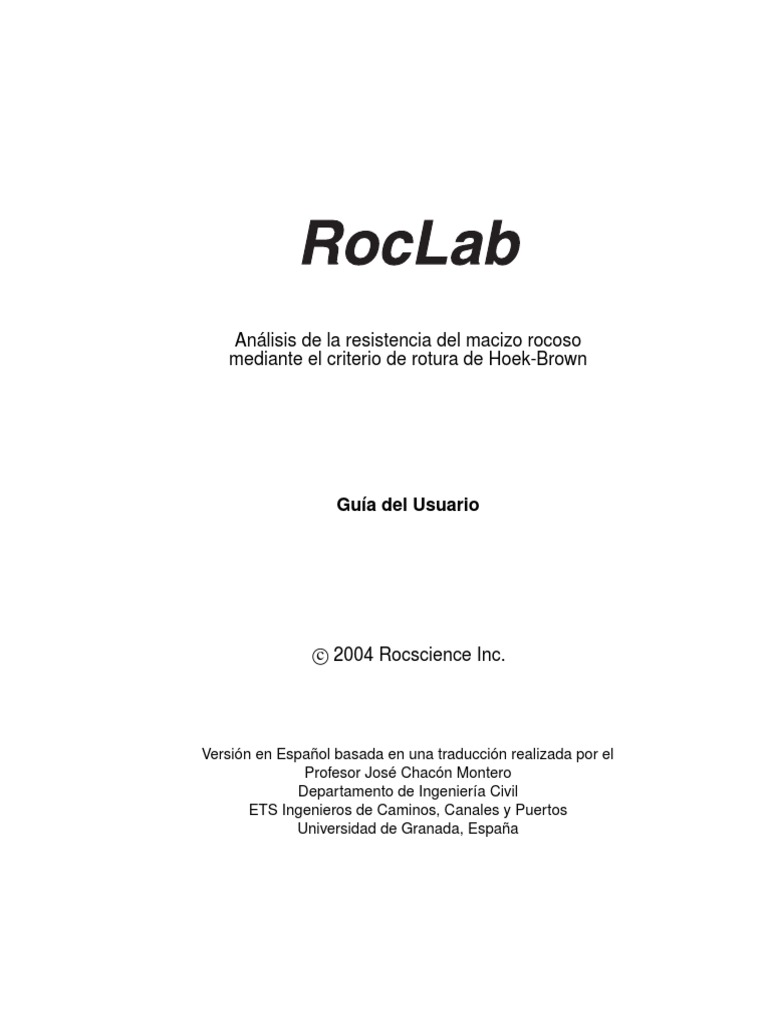 Guía de Uso de RocLab para Ingenieros | PDF | Microsoft Excel | Ventana (informática)