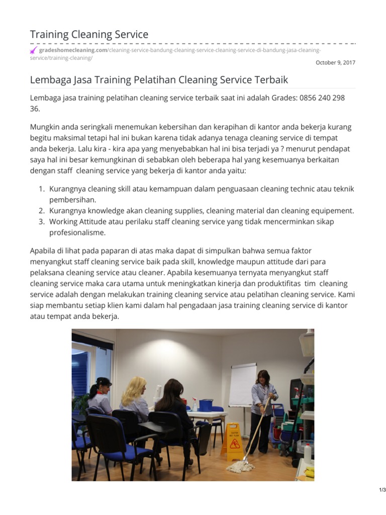 Training Cleaning Service Gradeshomeclea | PDF