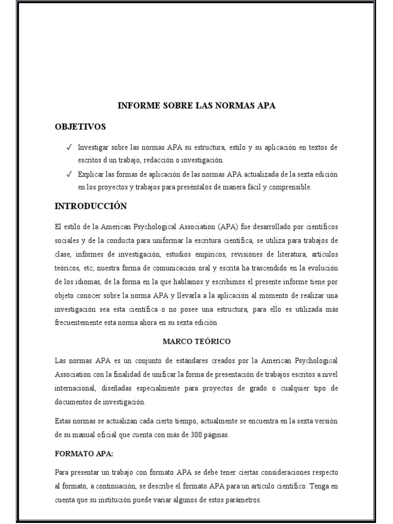 Informe Apa | PDF | Estilo apa | Traducciones