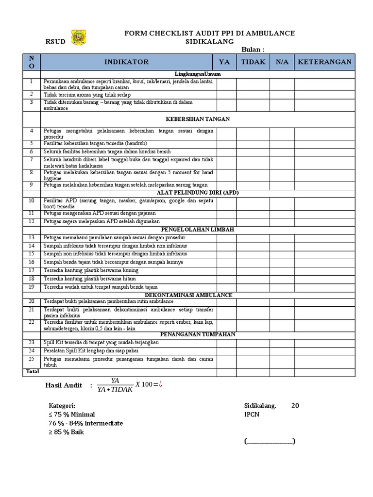 Tools Audit Ambulance | PDF