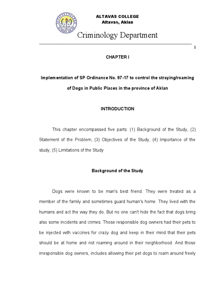 Implementing a Stray Dog Ordinance | PDF | Survey Methodology ...