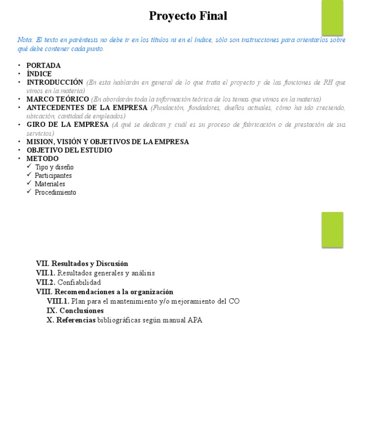 Índice Proyecto Final | PDF