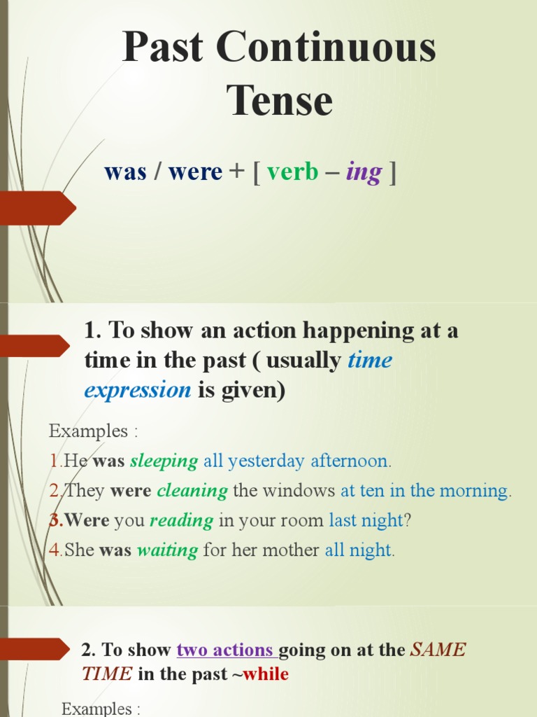 Past Continuous Tense | PDF