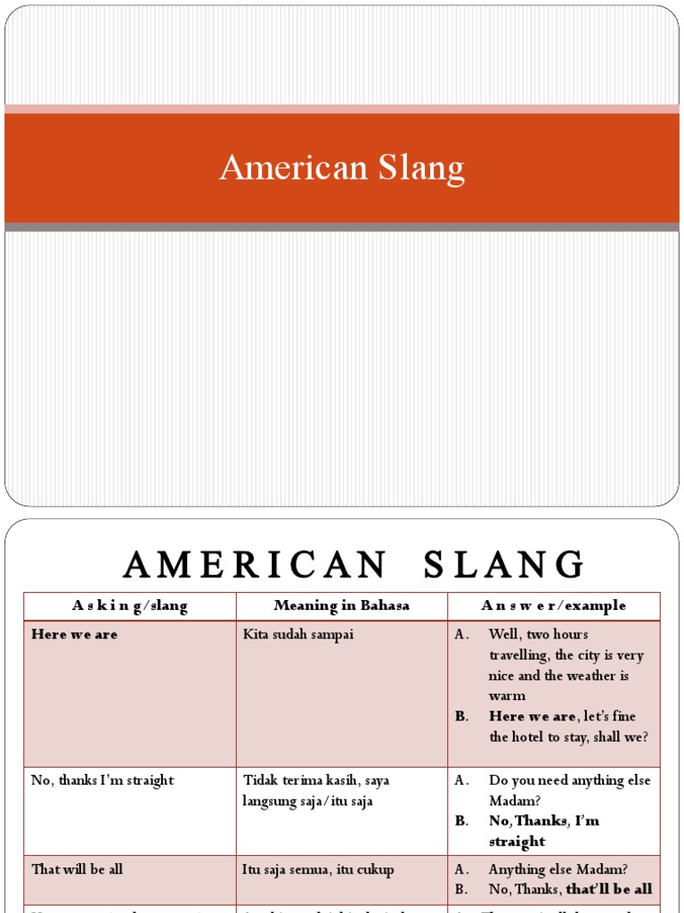 American Slang | PDF | Indonesian Language | Sociolinguistics