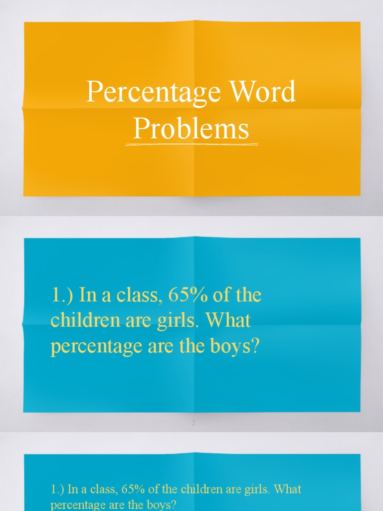 Percentage Word Problems | PDF