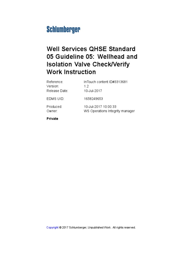 Well Services QHSE Standard 05 Guideline 05: Wellhead and Isolation ...
