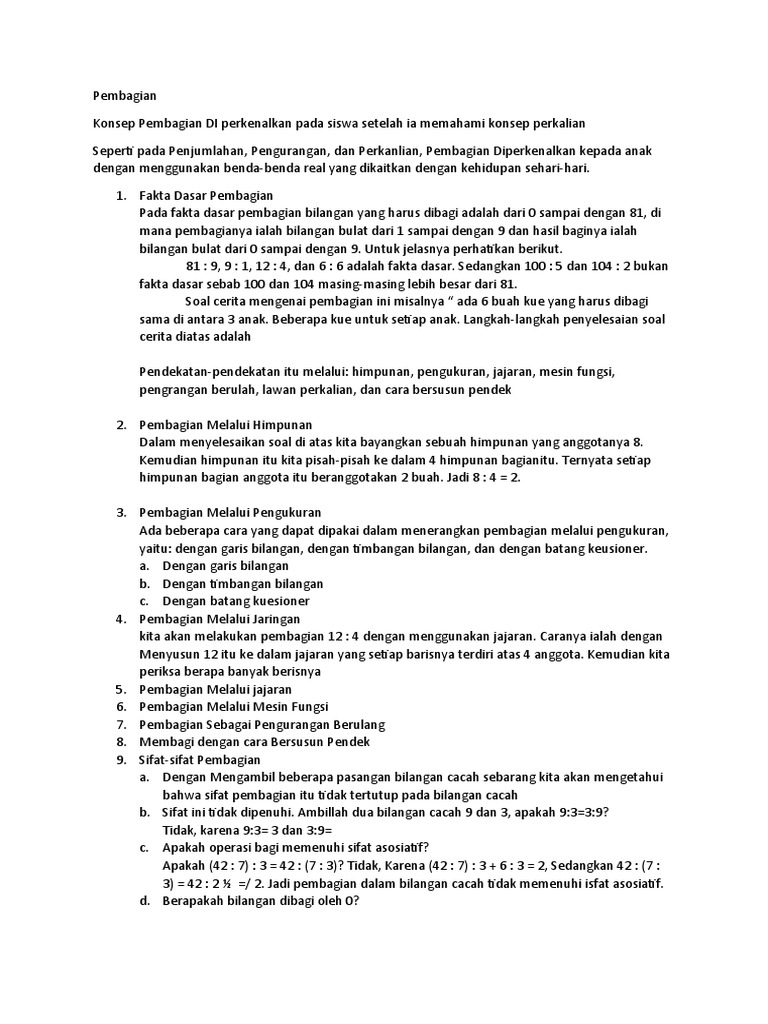 Konsep dan Metode Pembagian | PDF