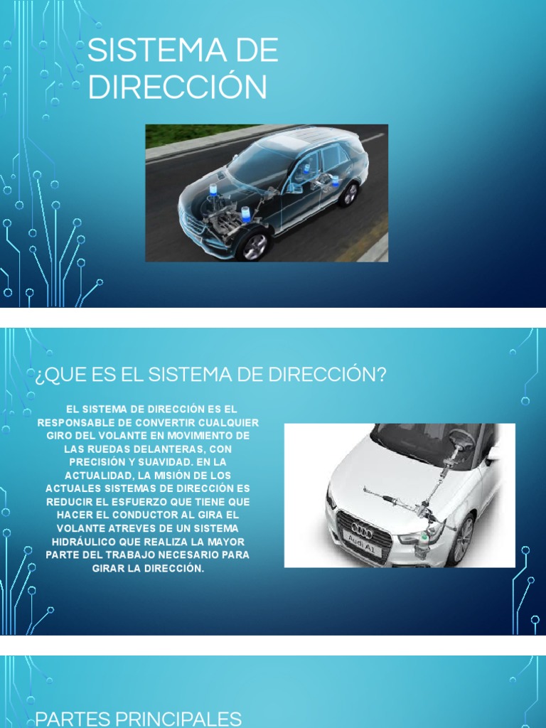 Partes del Sistema de Dirección Vehicular | PDF | Direccion | Engranaje
