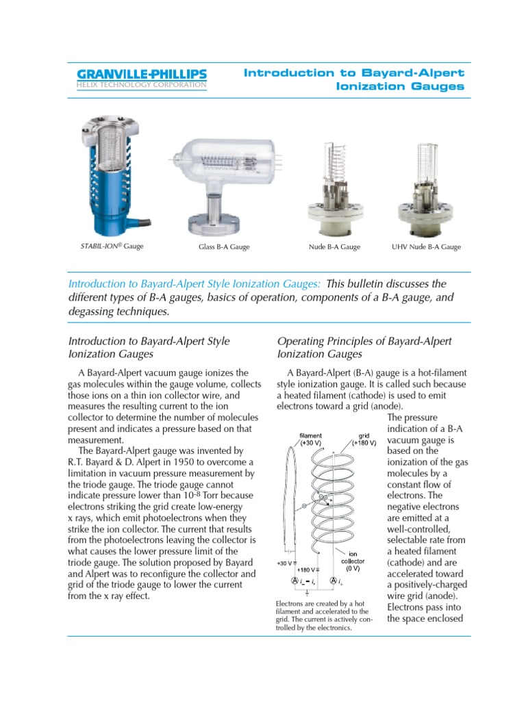 Ion Gauges | PDF | Pressure Measurement | Gases