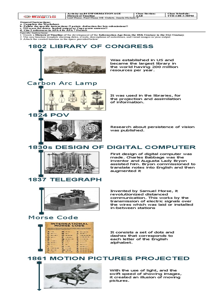 Information Age Historical Timeline | PDF | Television | Personal ...
