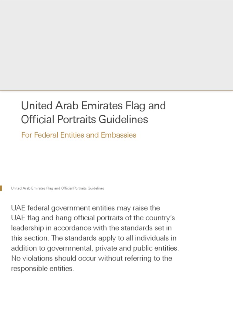 UAE Flag and Portraits Usage Guidelines | PDF | United Arab Emirates | Flag