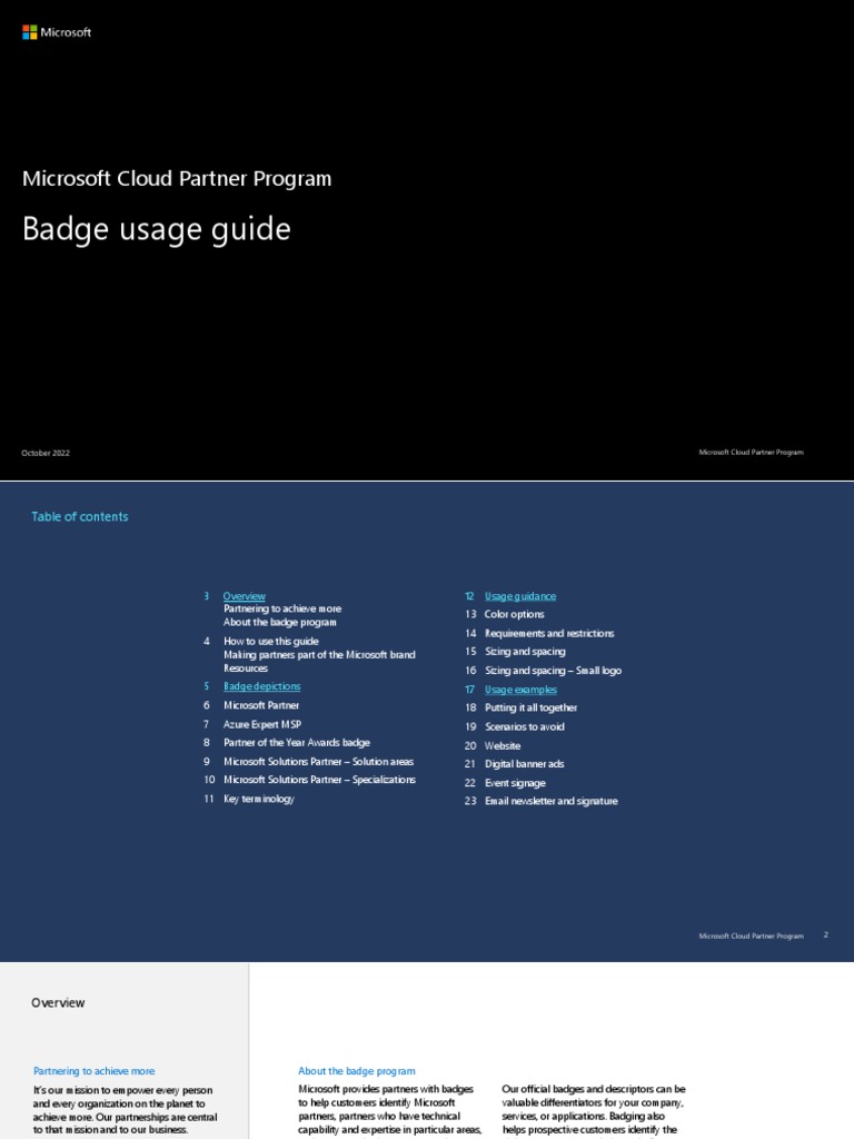 Microsoft Cloud Partner Program Badge - Guidelines - OCT22 - NEW ...