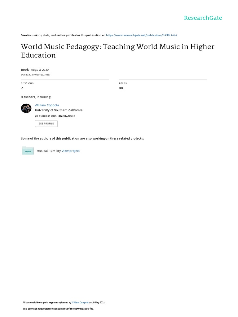 World Music Pedagogy Teaching World Music in Highe | PDF ...