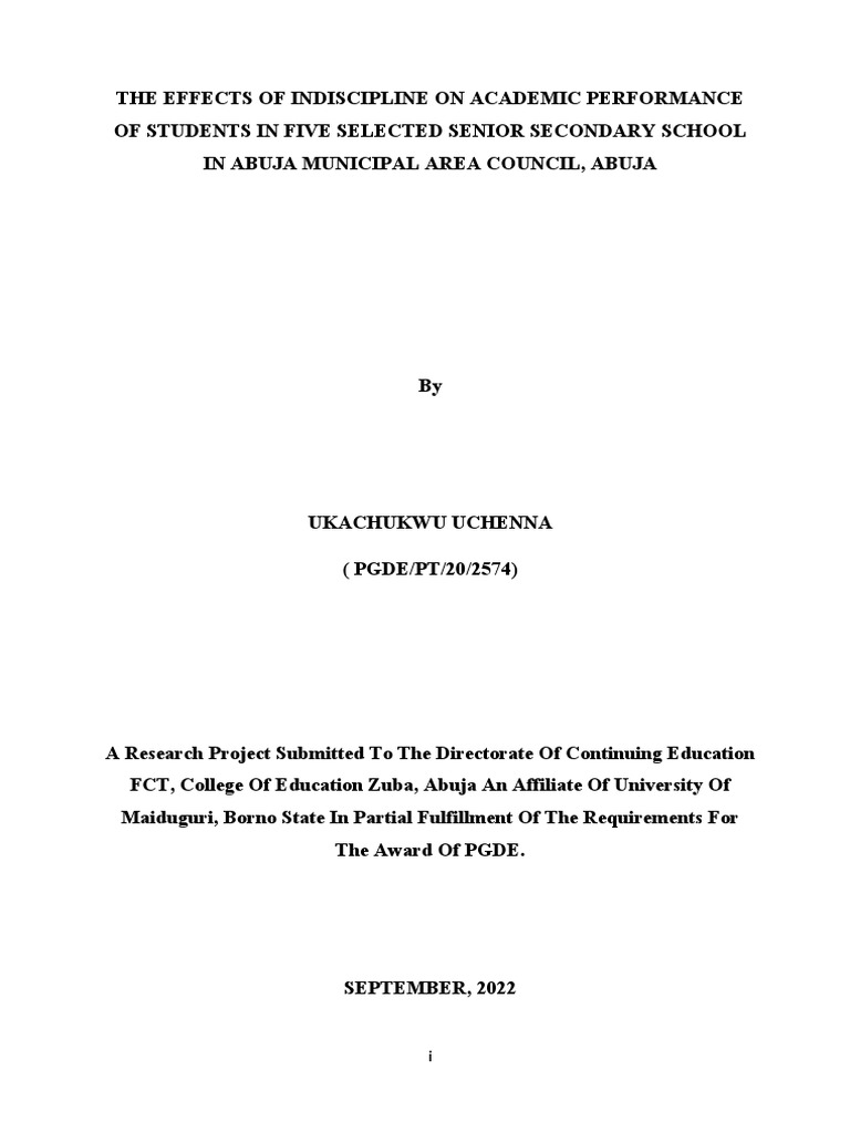 Indiscipline's Impact on Academic Success | PDF | Teachers | Schools