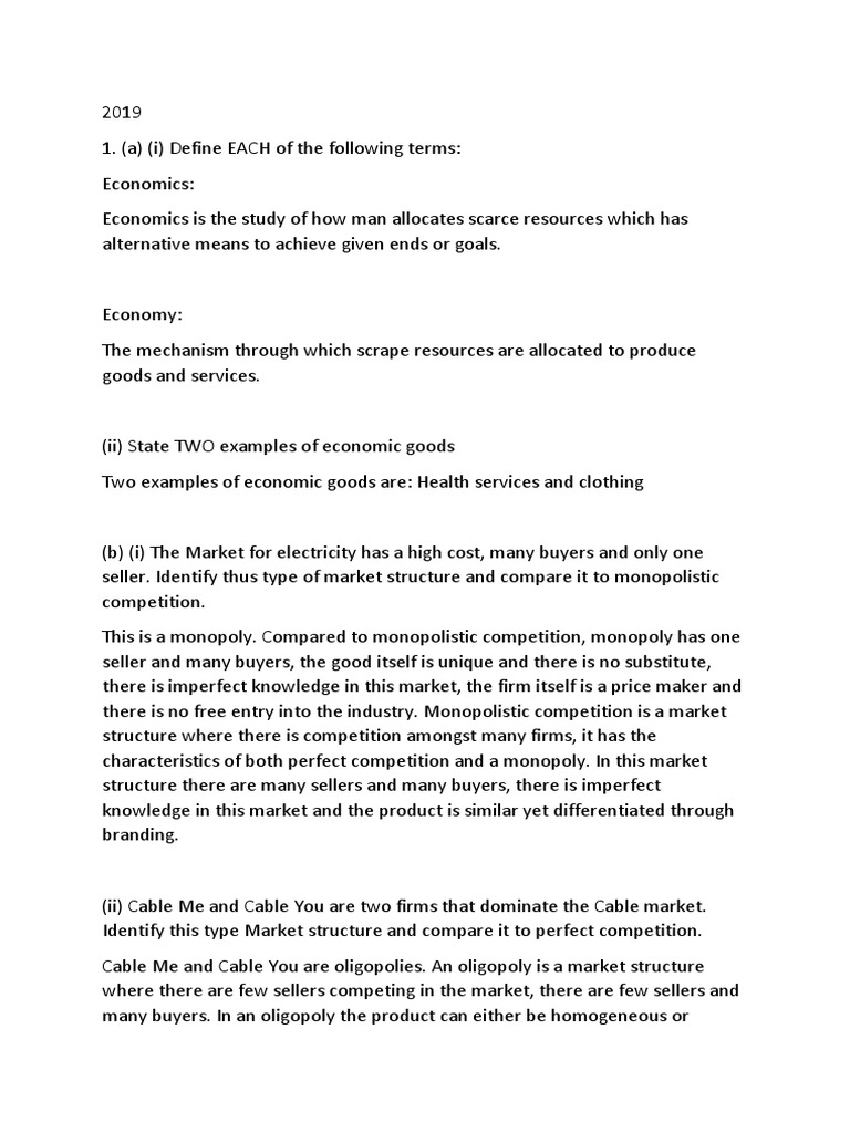 Econ Past Papers | PDF