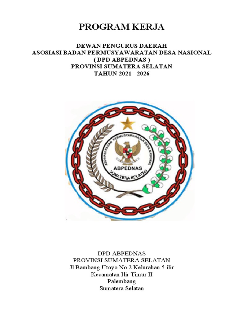 Program Kerja DPD ABPEDNAS 2021-2026 | PDF