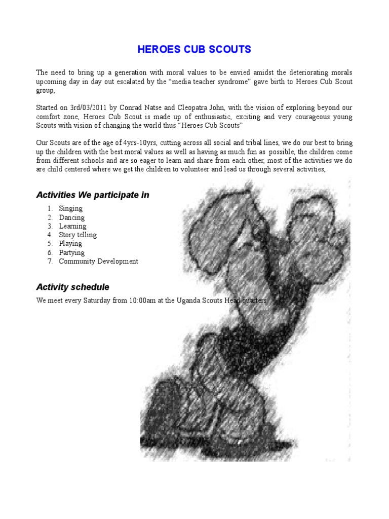 Uganda Scouts Heroes Cub Pack. | PDF | Scouting | Preschool