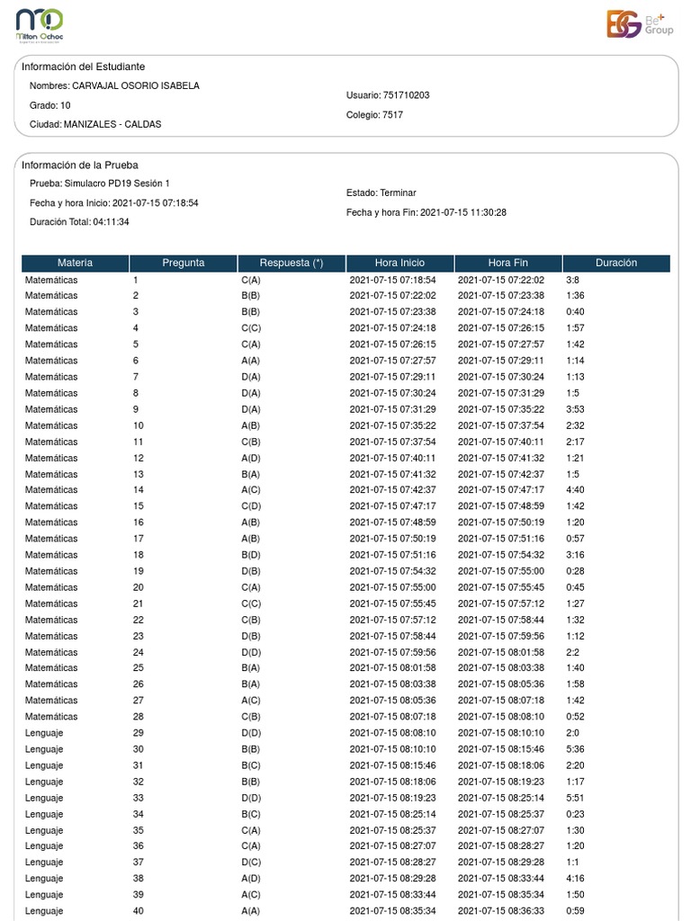 Simulacro PD19 Sesión 1 | PDF | Science