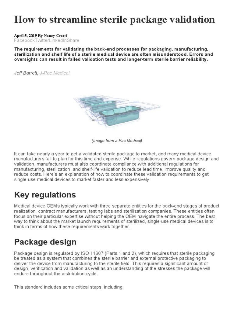 How To Streamline Sterile Package Validation | PDF | Verification And ... How To Streamline Sterile Package Validation | PDF | Verification And ...