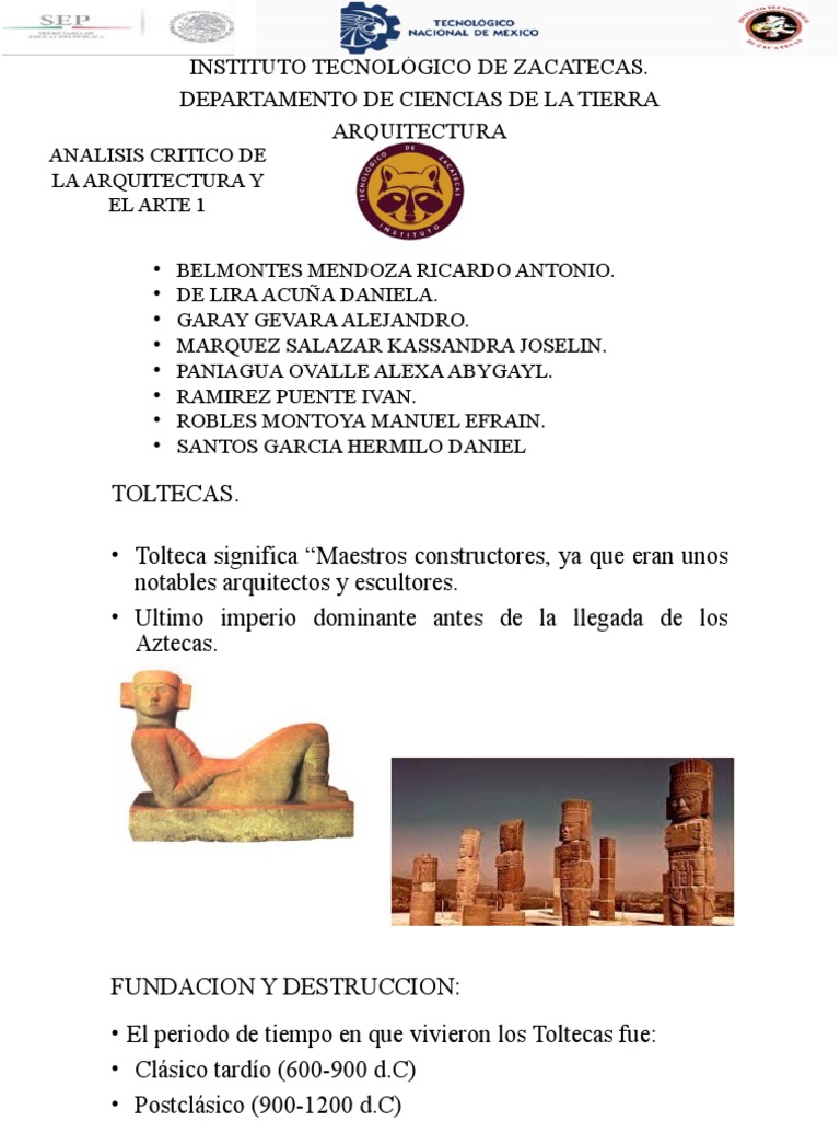 Arquitectura y Cultura Tolteca | PDF | Escultura | Pirámide