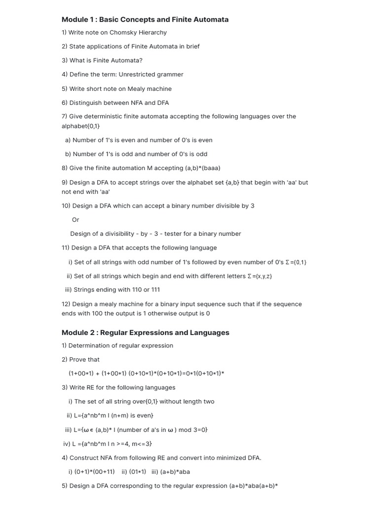 Theory of Computer Science Important Questions | PDF