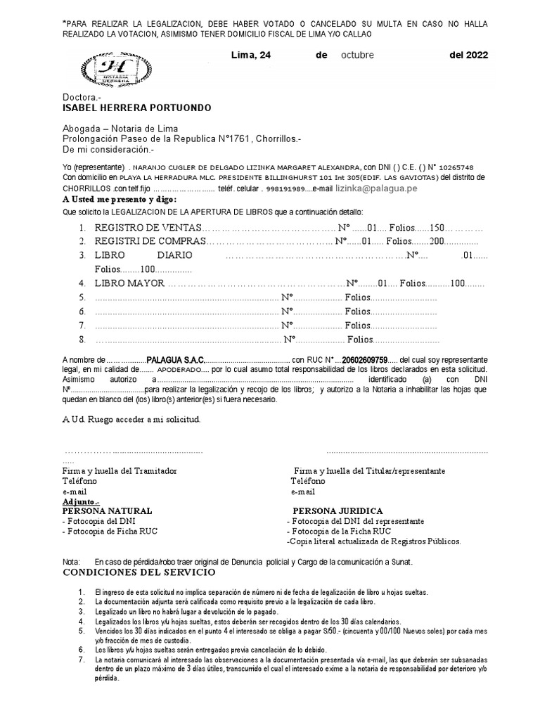 Formato Solicitud Legalizacion de Libros | PDF | Justicia | Crimen y violencia