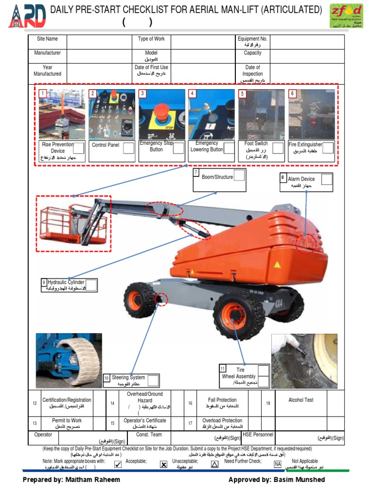 Aerial Man-Lift (Articulated) - Arabic - 2 | PDF | Manufactured Goods ...