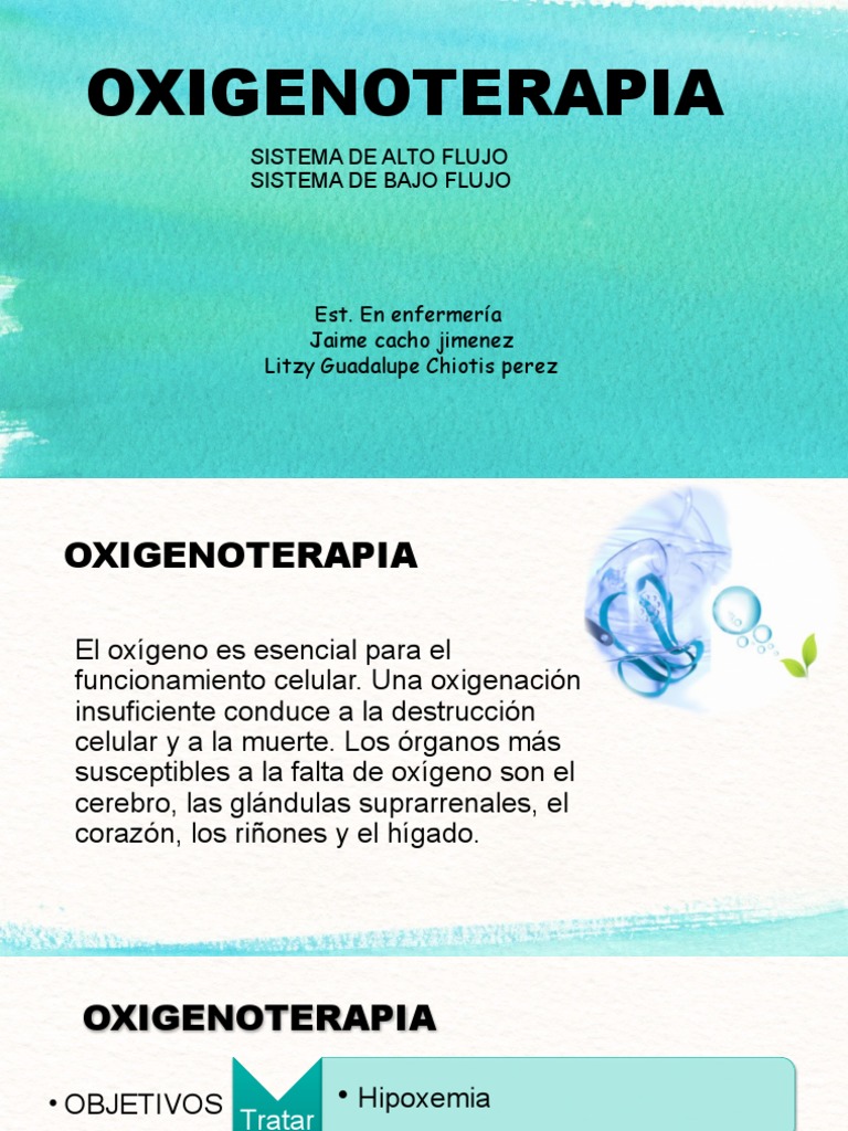 Oxigenoterapia Alto y Bajo Flujo | PDF | Oxígeno | Ciencias de la Salud