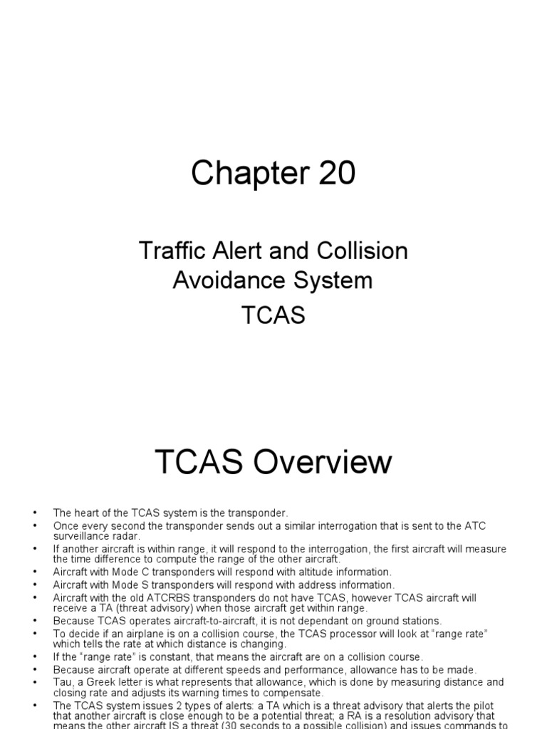 TCAS System Overview and Functionality | PDF | Transponder (Aeronautics ...