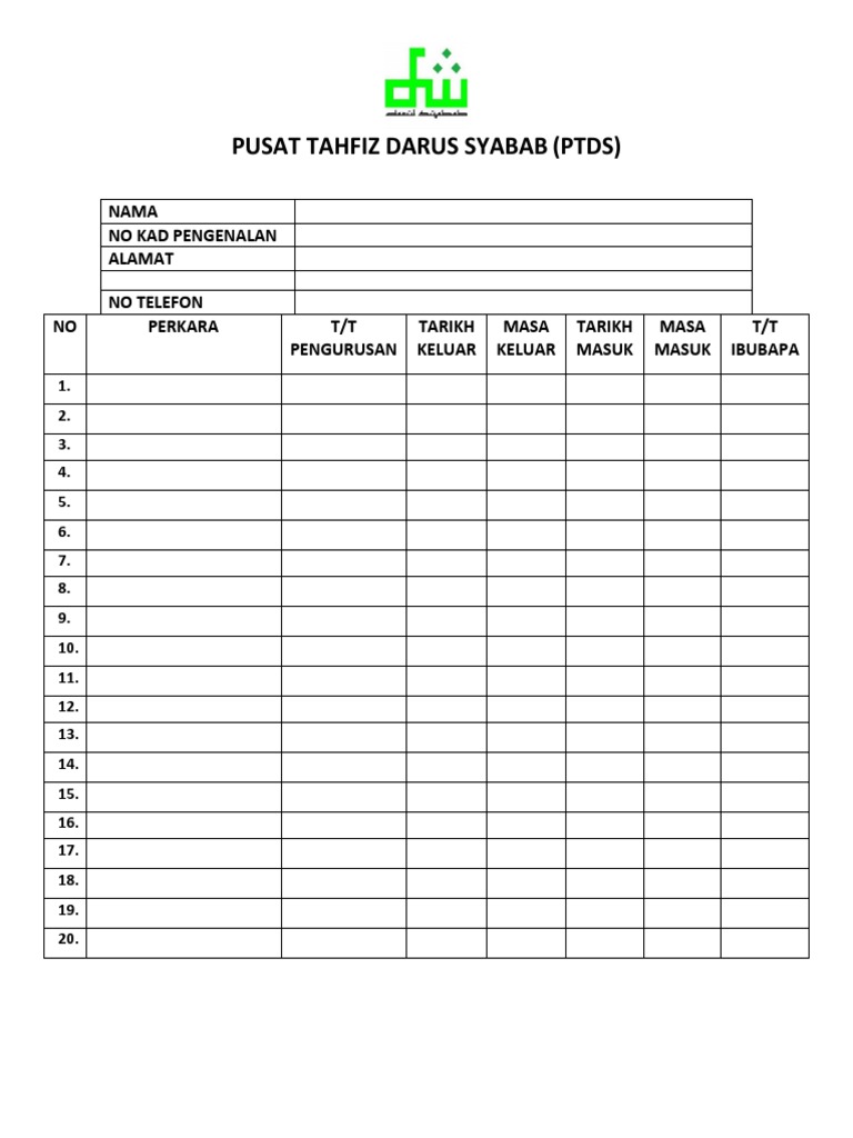 Kad Outing Pelajar | PDF