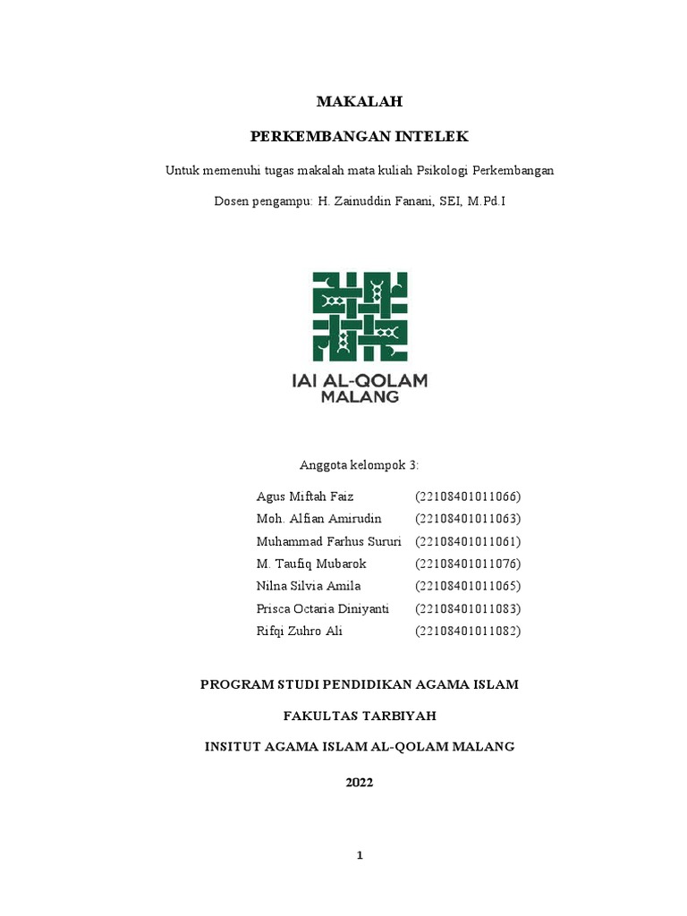 Perkembangan Intelek dalam Psikologi | PDF