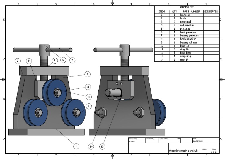 Machine parts list under 40 chars | PDF