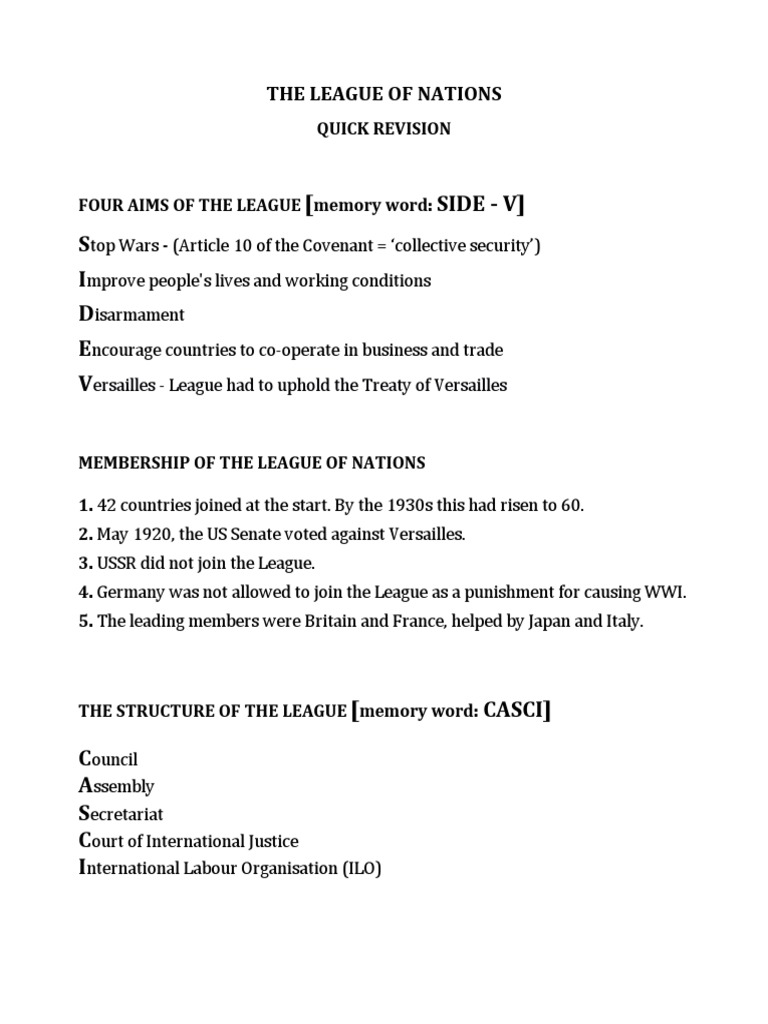 1.league of Nations | PDF | League Of Nations | Diplomacy