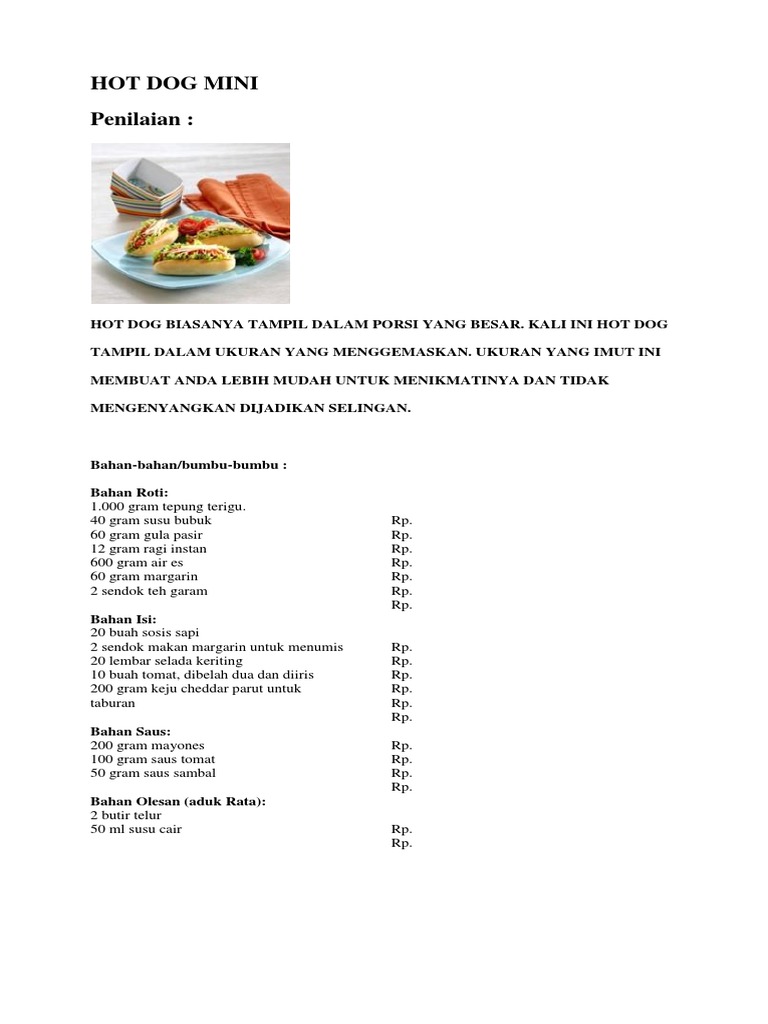 Cara Membuat Hot Dog | PDF